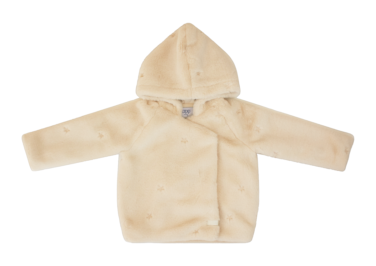 Kipp Baby Natural Embroidered Star Fur Jacket